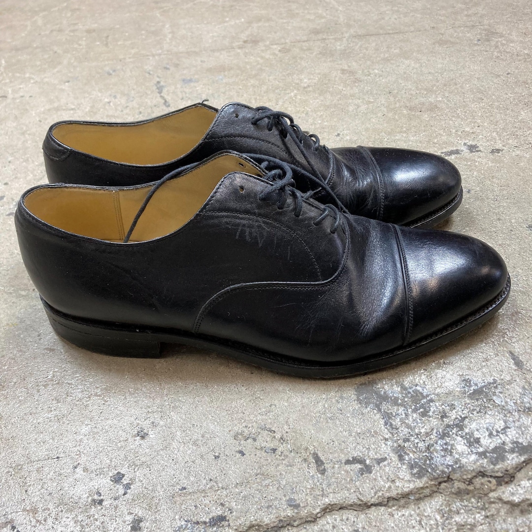Grenson Black Leather Cap Toe Shoes Men’s 9 EF Made in England - Etsy