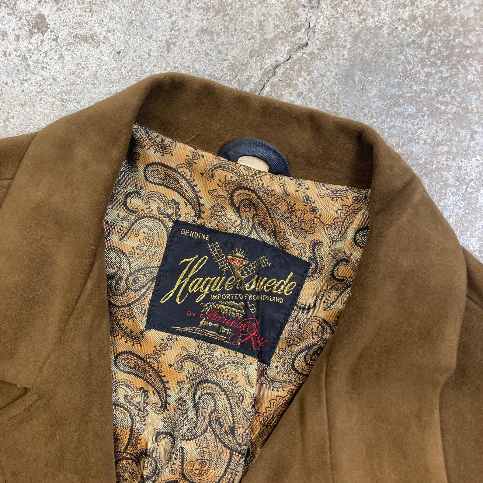 Vintage 1970s Hague Suede Marshall Ray Belted Back Coat Jacket Made in ...