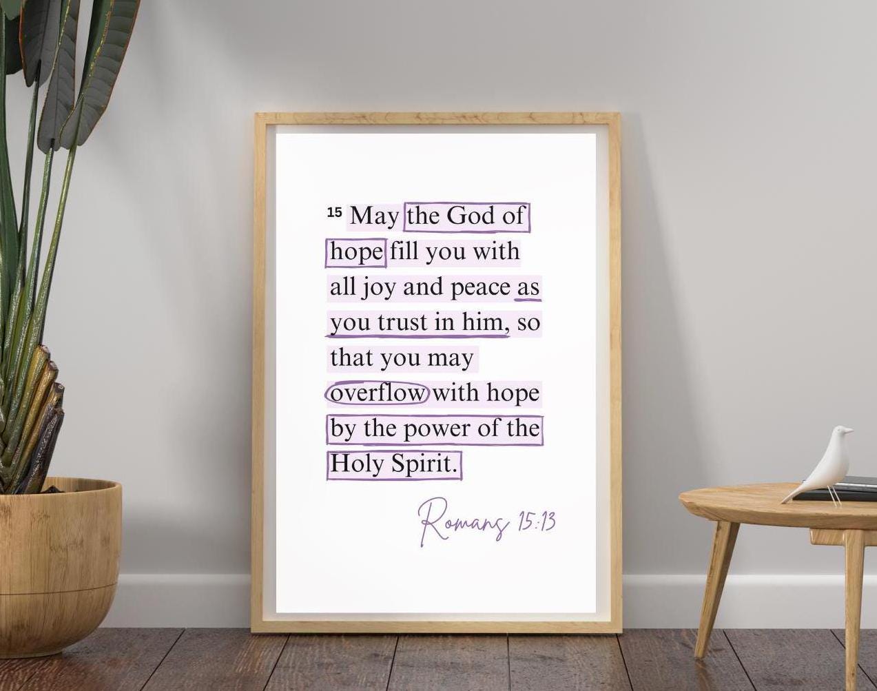 Romans 15:13, Bible Verse Print, Trendy Bible Verse Decor, Christian ...