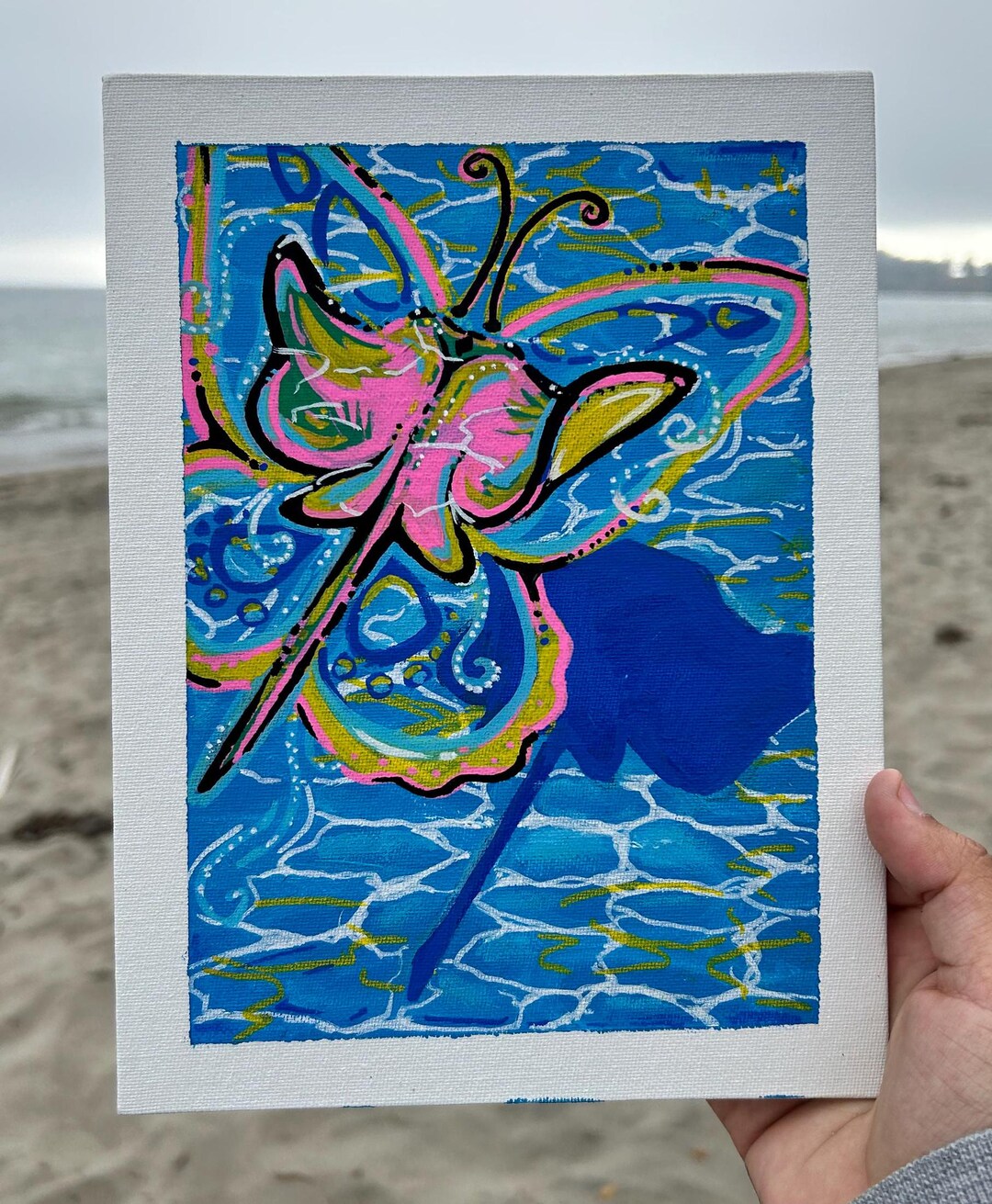 Hand-painted Stingray Pop-art Painting - Etsy