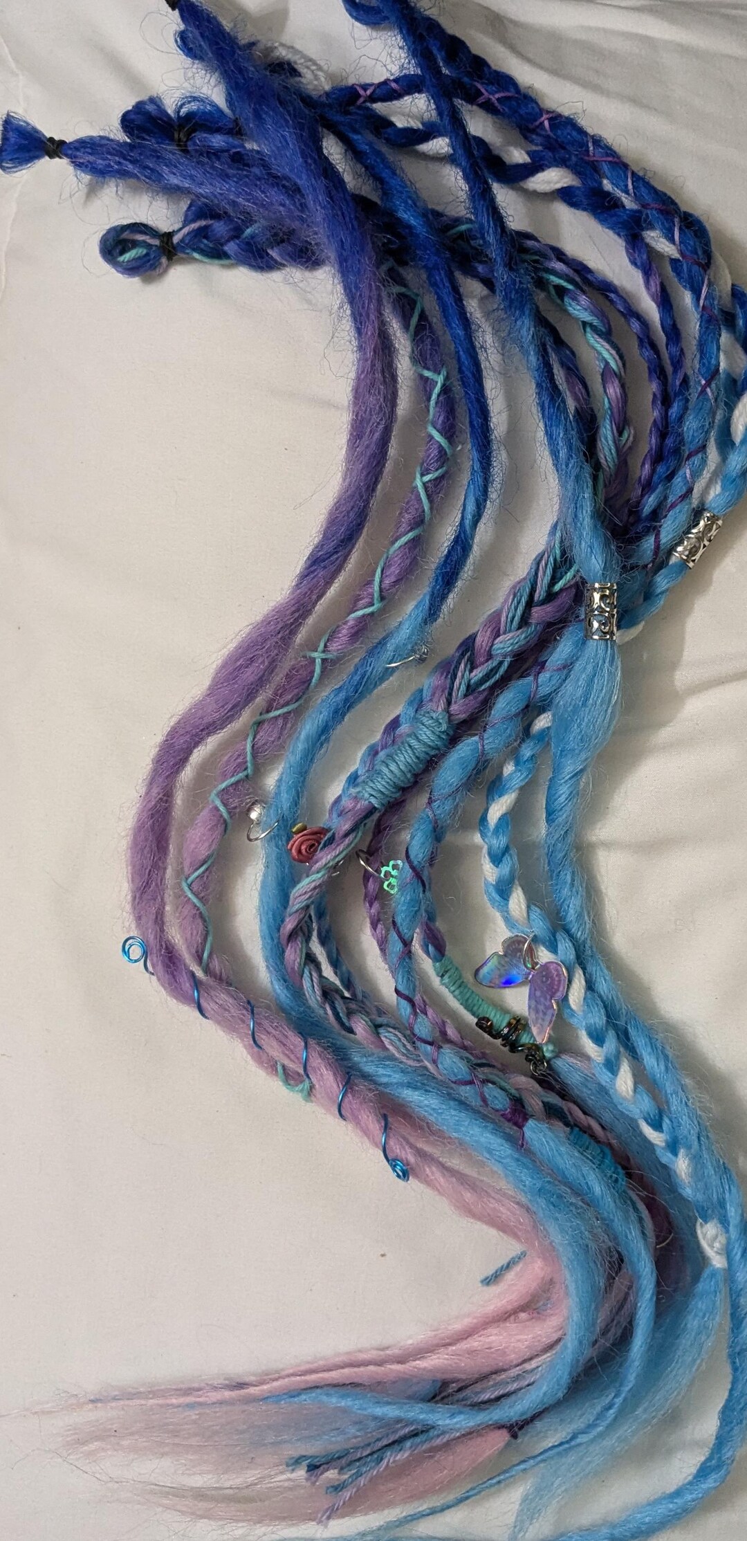 10 Handmade Fantasy Mermaid Blue, Purple, Pink Boho Braid Loc Dreadlock ...