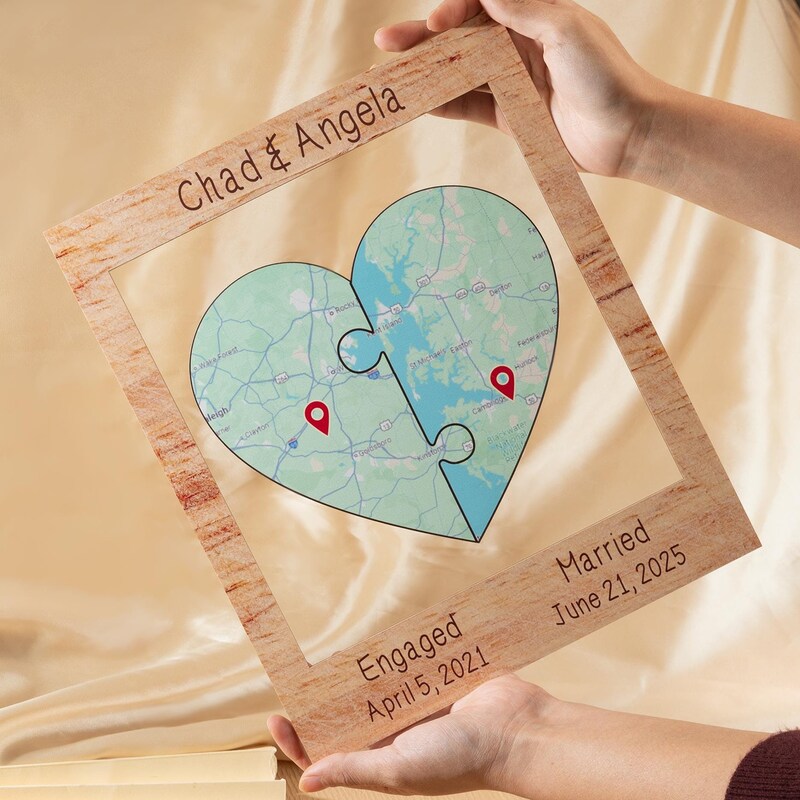 Heart Shaped Map - Etsy