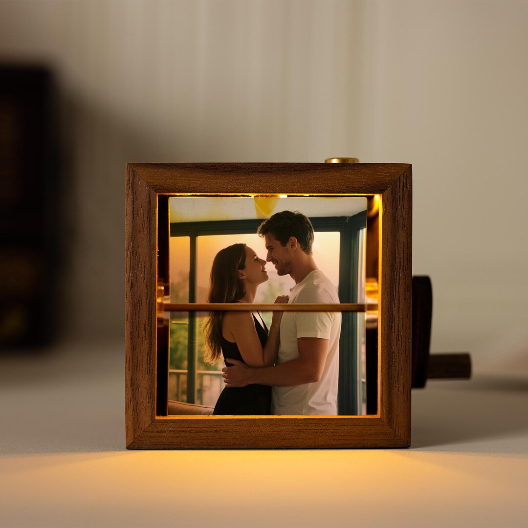 Custom Crank Photo Animation Box, Personalized Wooden Flip Book With ...