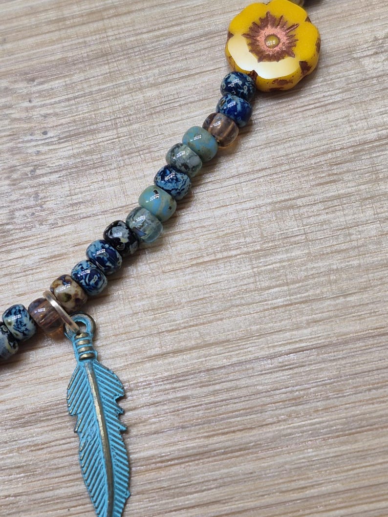Boho Floral Beaded Necklace Set - Etsy