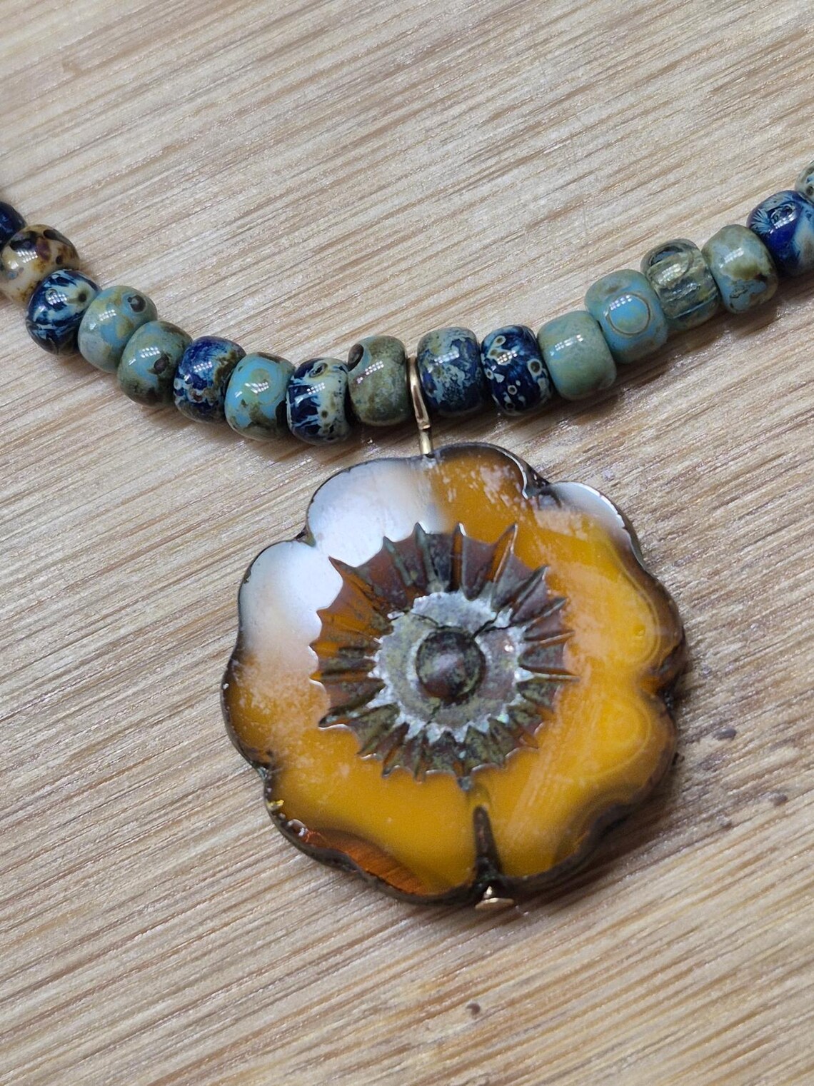 Boho Floral Beaded Necklace Set - Etsy