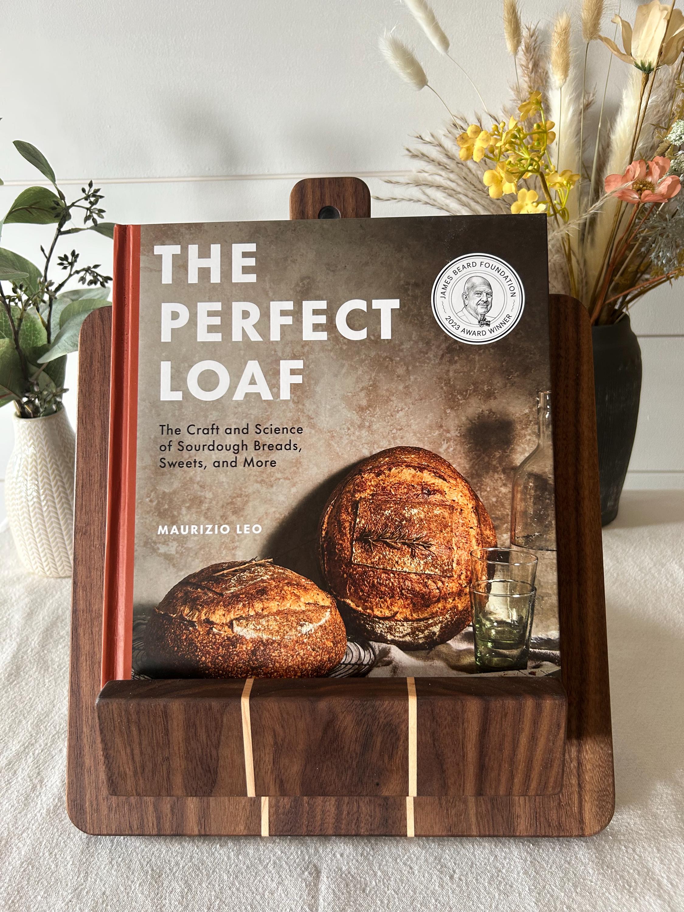 Handcrafted Walnut Cookbook Stand: Maple Accent, Chef's Kitchen Decor ...