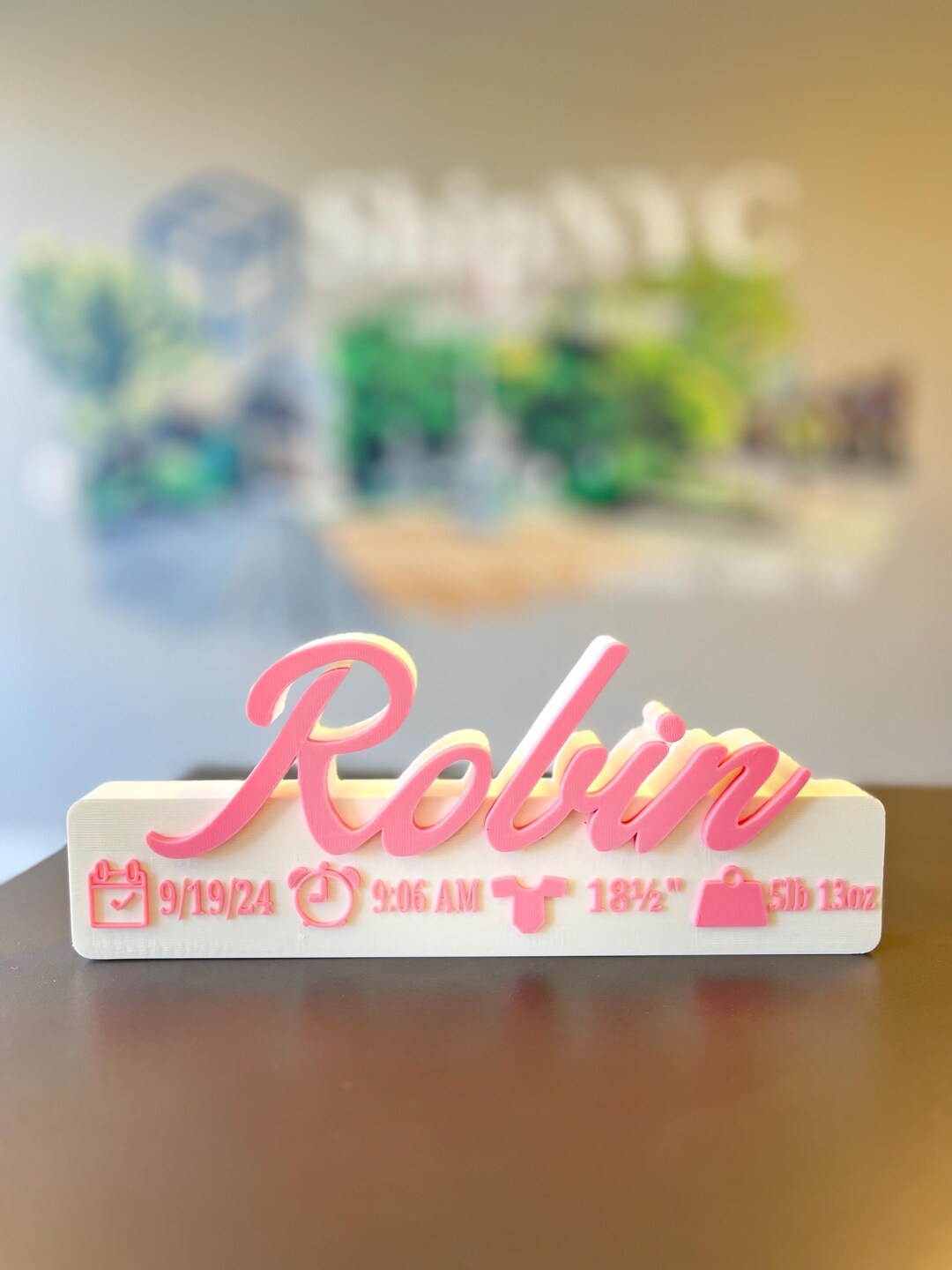 Personalized 3D Printed Baby Sign - Etsy