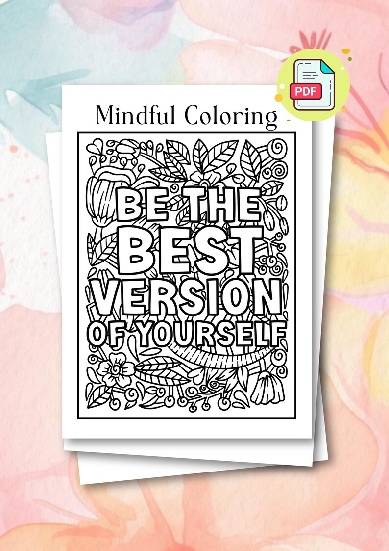 Adult Motivational Quotes Coloring Pages for Mental Health, Relaxation ...