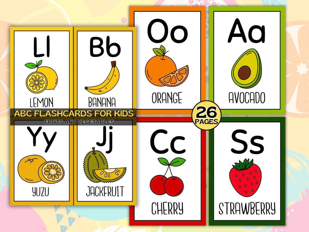 26 Alphabet Flashcards A-Z Educational Cards for Kids, Learn Abcs ...