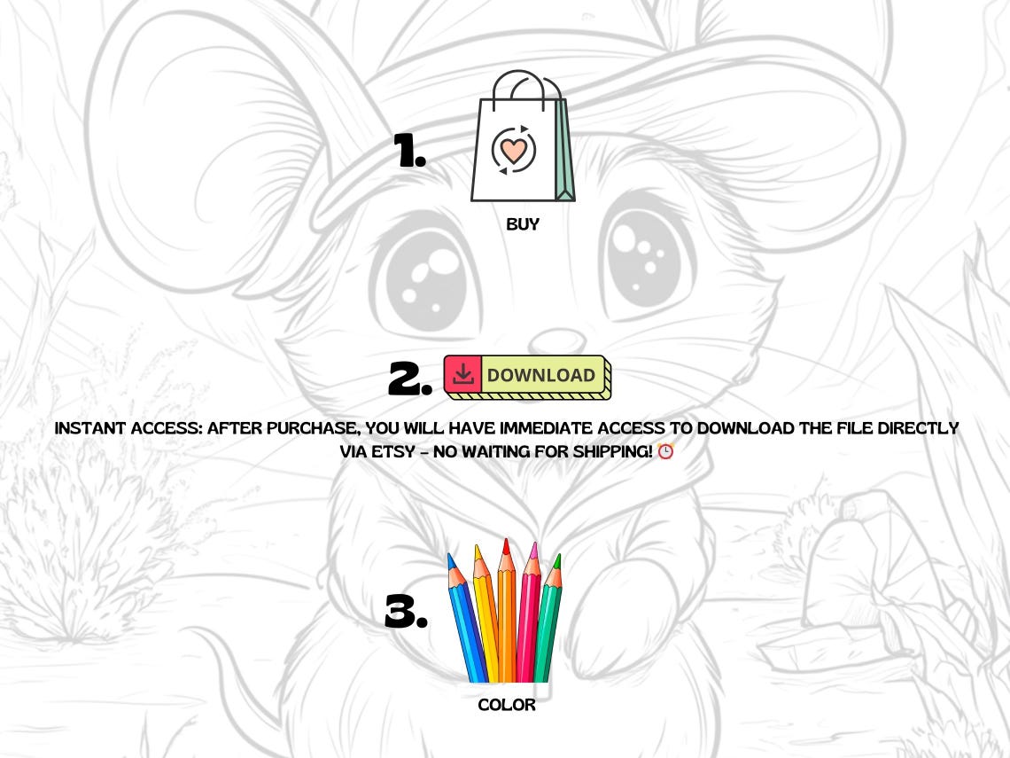 46 Mouses Coloring Pages for Kids and Teens, Animal PDF Printable, Kids ...