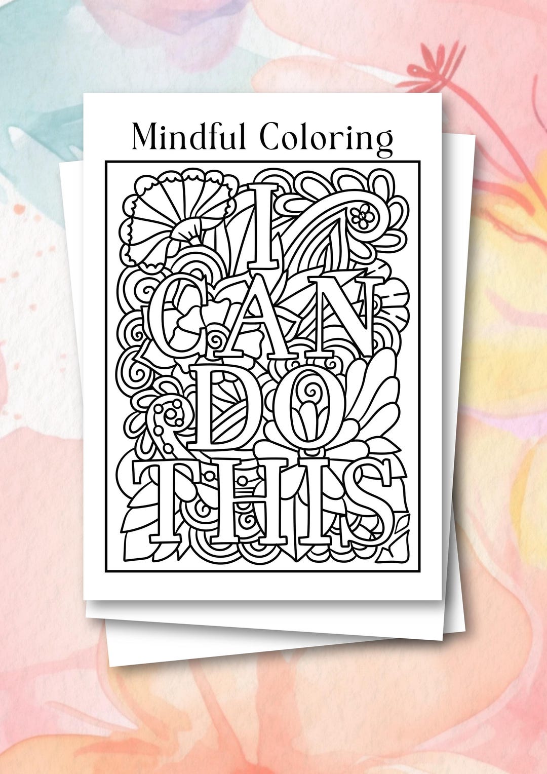 Adult Motivational Quotes Coloring Pages for Mental Health, Relaxation ...