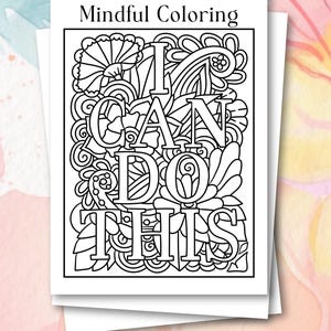 Adult Motivational Quotes Coloring Pages for Mental Health, Relaxation ...