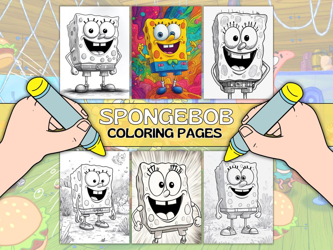 20 Spongebob Coloring Pages, Preschoolers Printable PDF File, Coloring ...