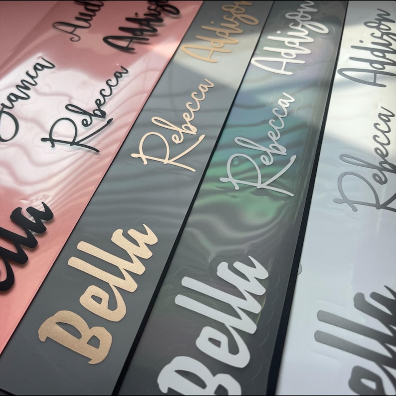 Personalized Name Decal: Custom Text Name, Metallic Gold Matte Glossy ...