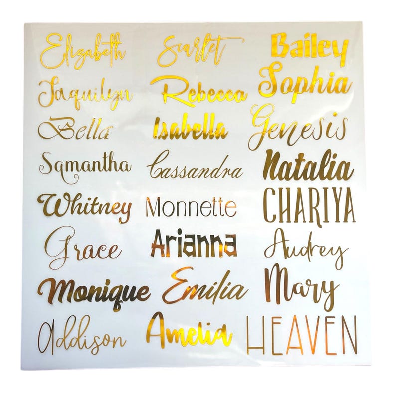 Personalized Name Decal: Custom Text Name, Metallic Gold Matte Glossy ...