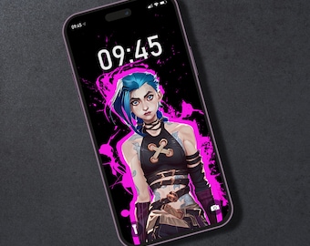 Jinx Digital Art Phone Wallpaper V1, Aesthetic Lockscreen Backgrounds ...