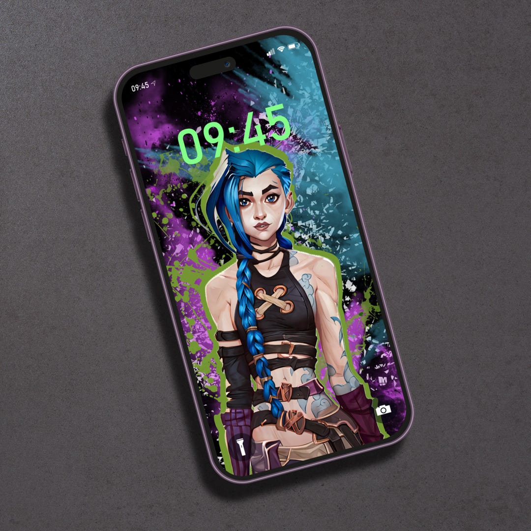 Jinx Digital Art Phone Wallpaper V4, League of Legends Art, iPhone ...