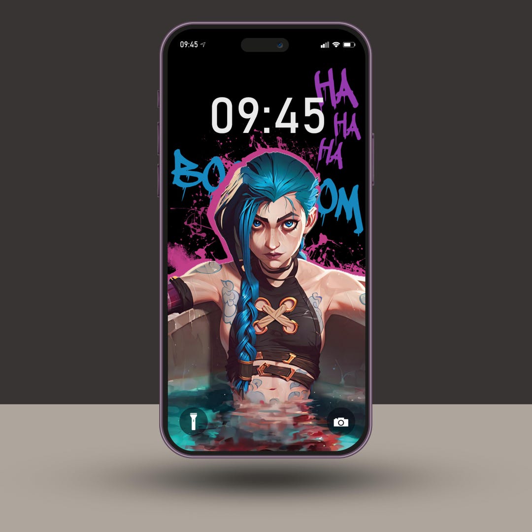 Jinx Digital Art Phone Wallpaper V2, Arcane Inspired, Aesthetic ...