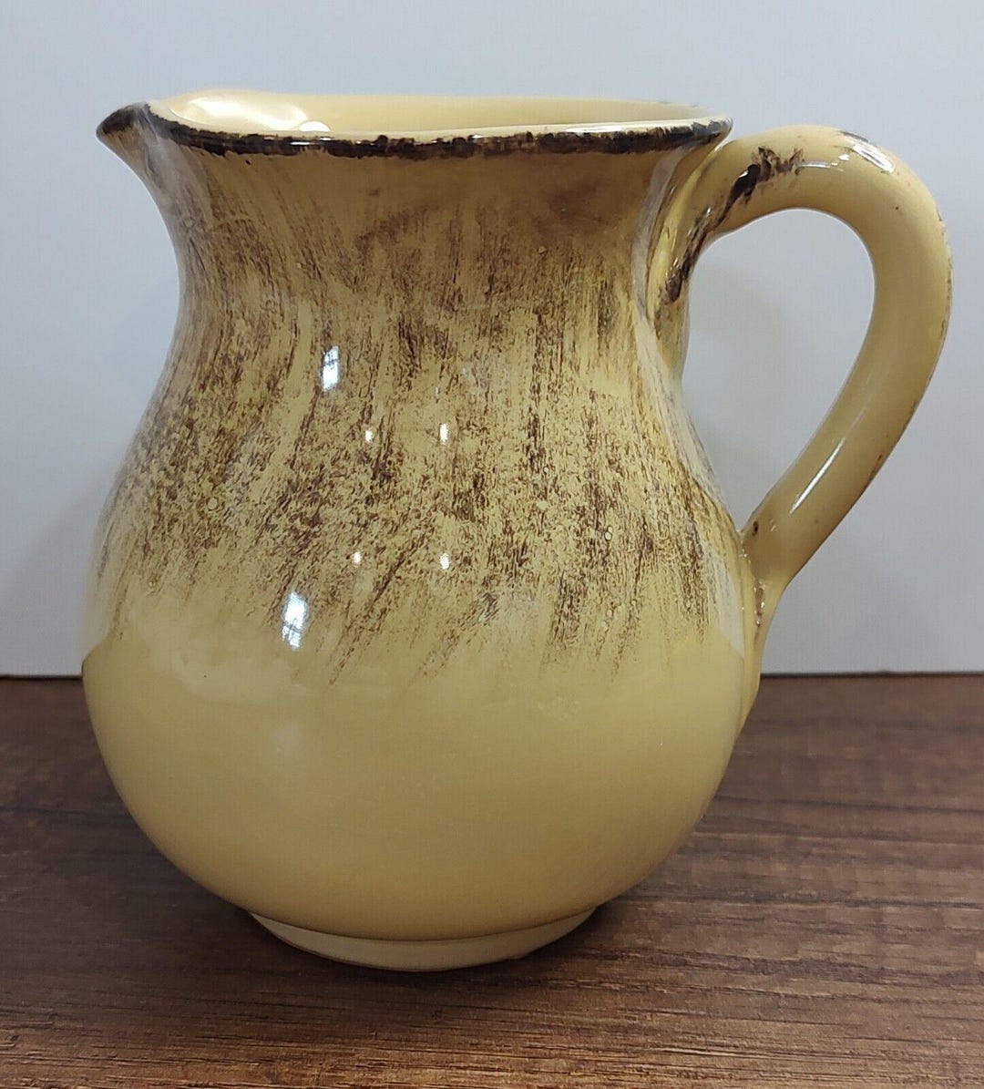 Vintage Ceramic Mustard Yellow 5 Inch Rustic Water Pitcher Made in ...