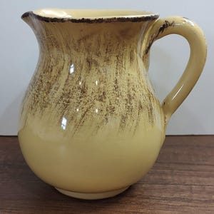 Vintage Ceramic Mustard Yellow 5 Inch Rustic Water Pitcher Made in ...