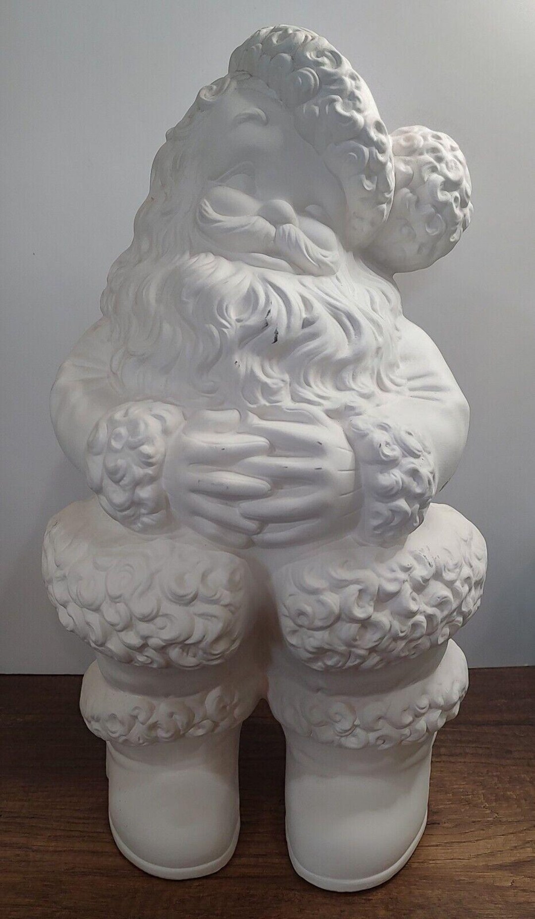 Vtg Ceramic "winking" Santa Figurine Christmas Large 19" Unpainted ...