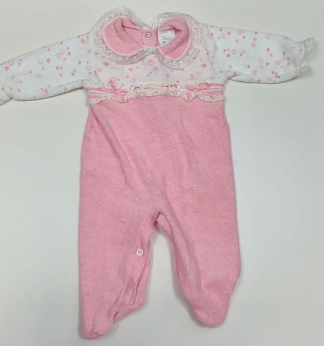 VTG Baby Terry Sleeper Footed Pajamas Baby Size 0-3 Month Terry Cloth ...