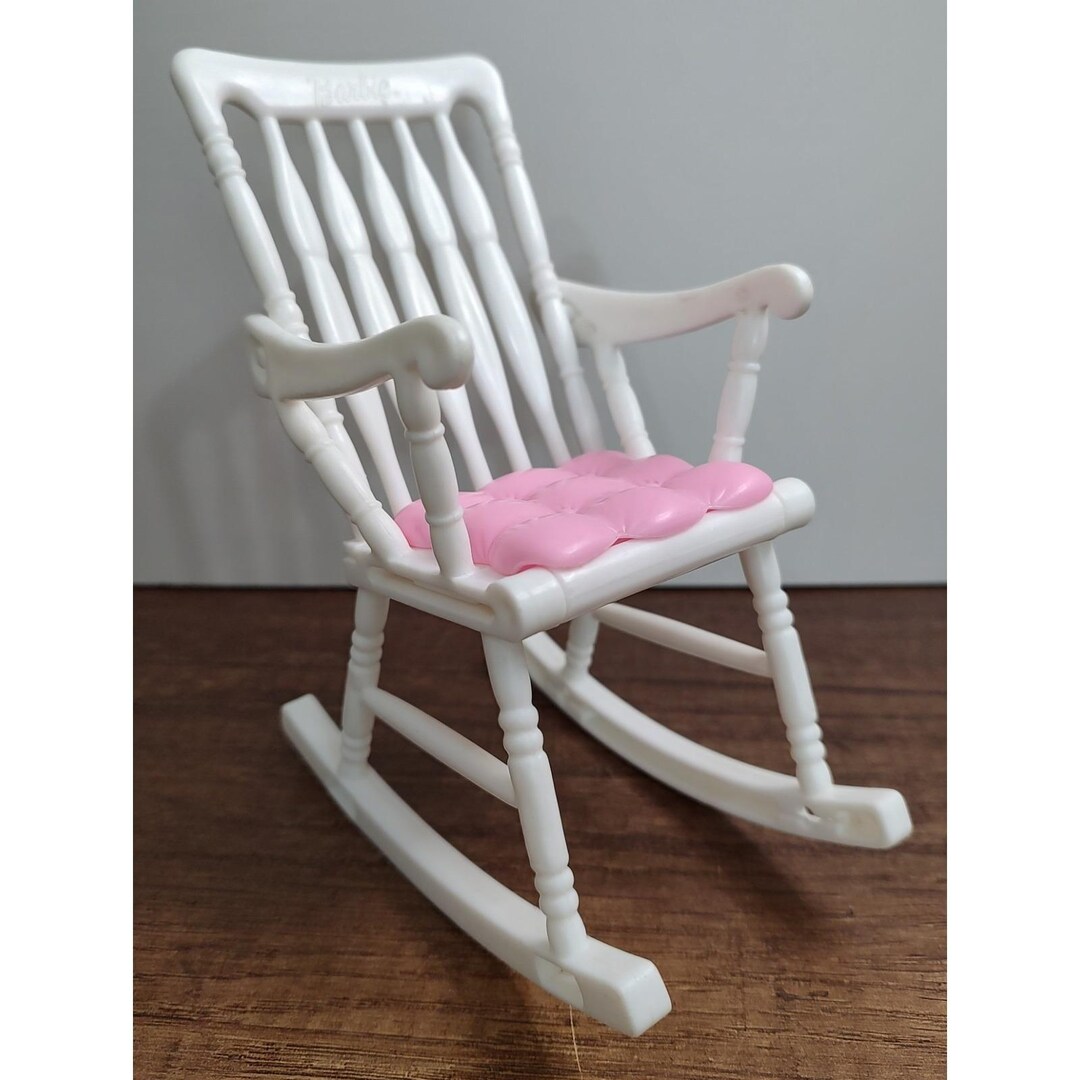Mattel 1997 Barbie Rocking Chair With Pink Cushion Seat Dollhouse ...