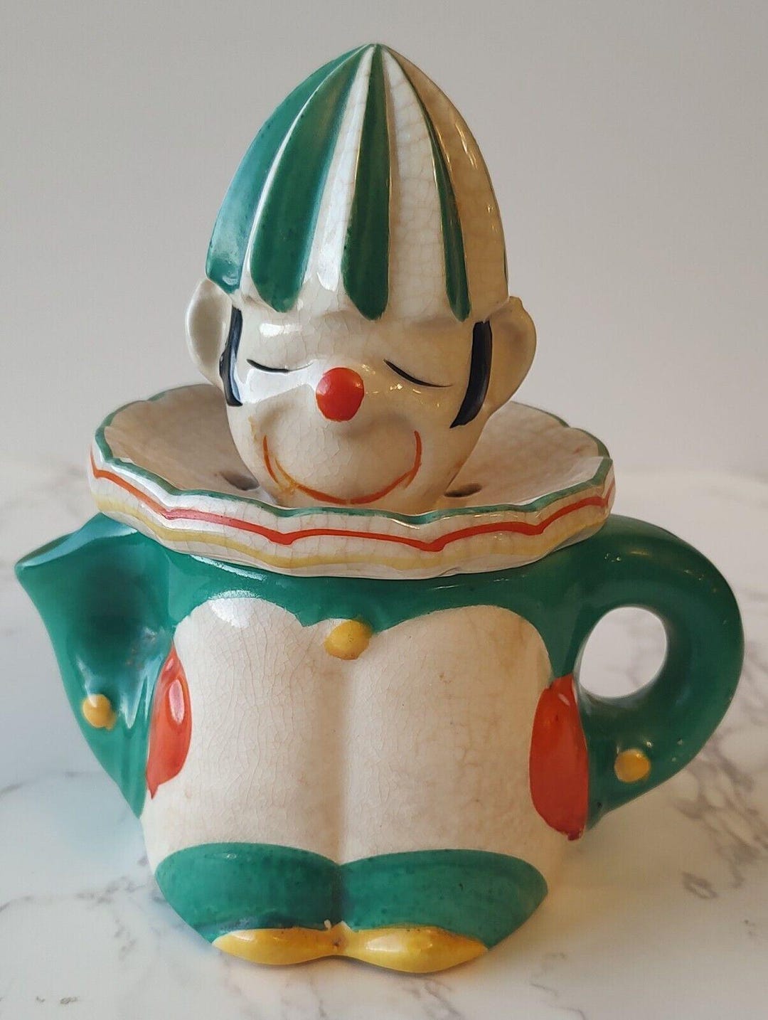 Vintage Ceramic Japanese Clown Juicer Green Made in Japan 495 - Etsy