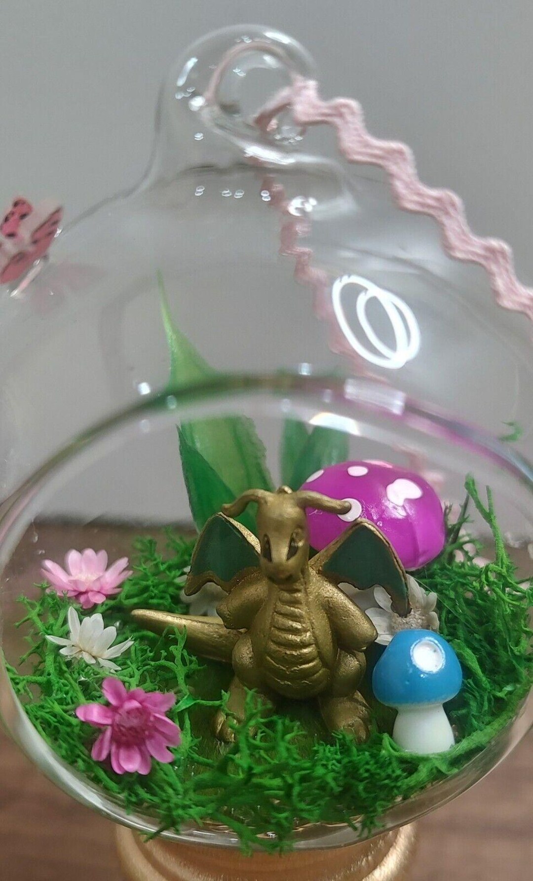 Handmade Glass Diorama Christmas Ornament Pokemon Dragonite Anime Fairy ...