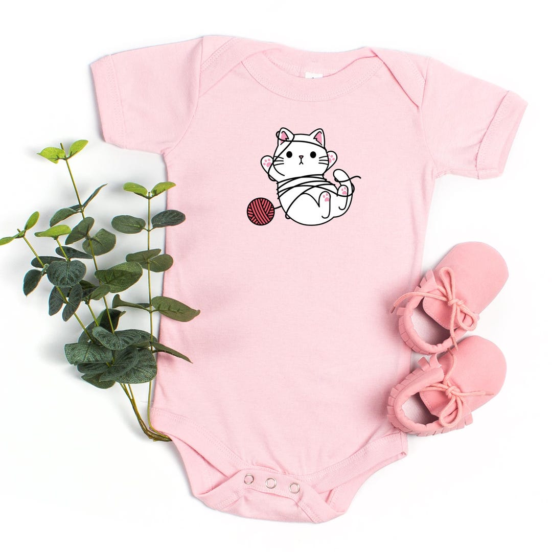 Tangled Yarn Kitty Bodysuit, Cat Baby Gift, Cat Lover Baby Gift, Cat ...