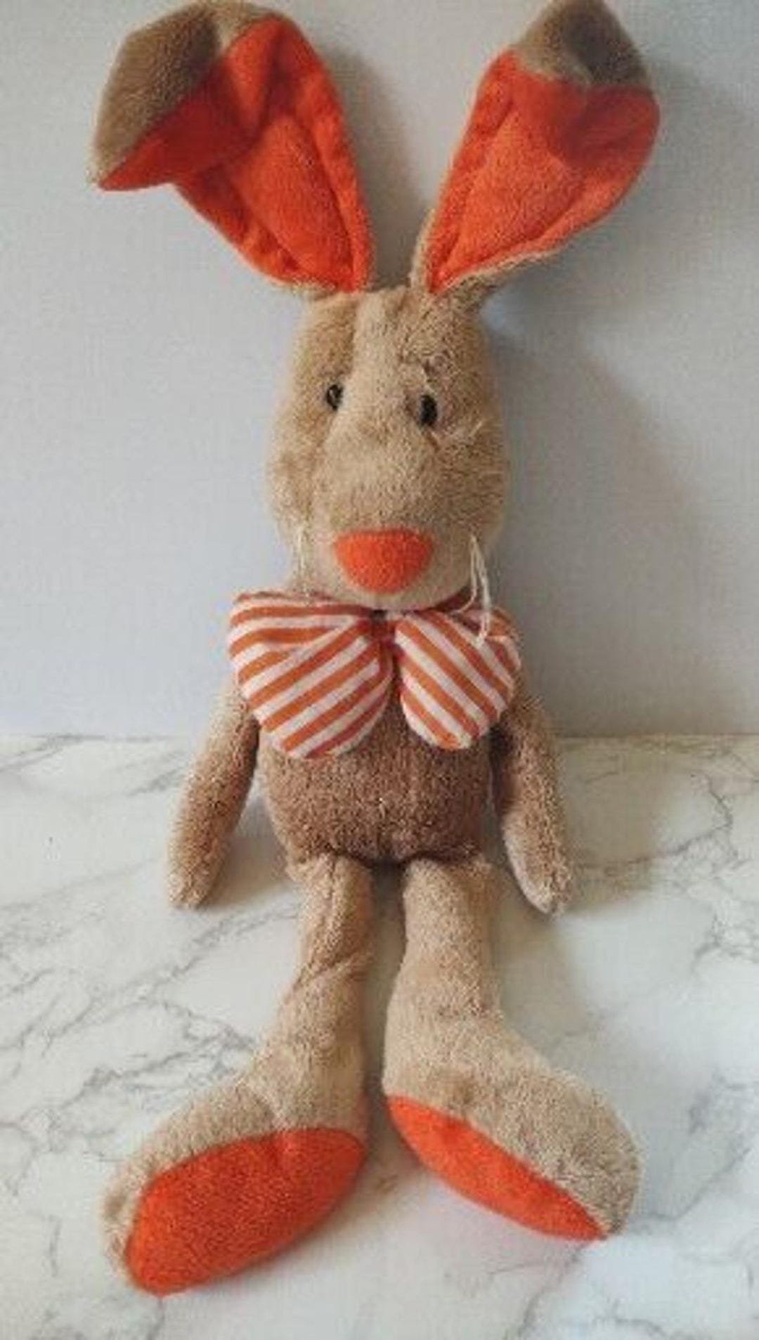 Ganz Robert Brown Rabbit Bunny Orange Bow 17" HE10021 Stuffed Plush ...