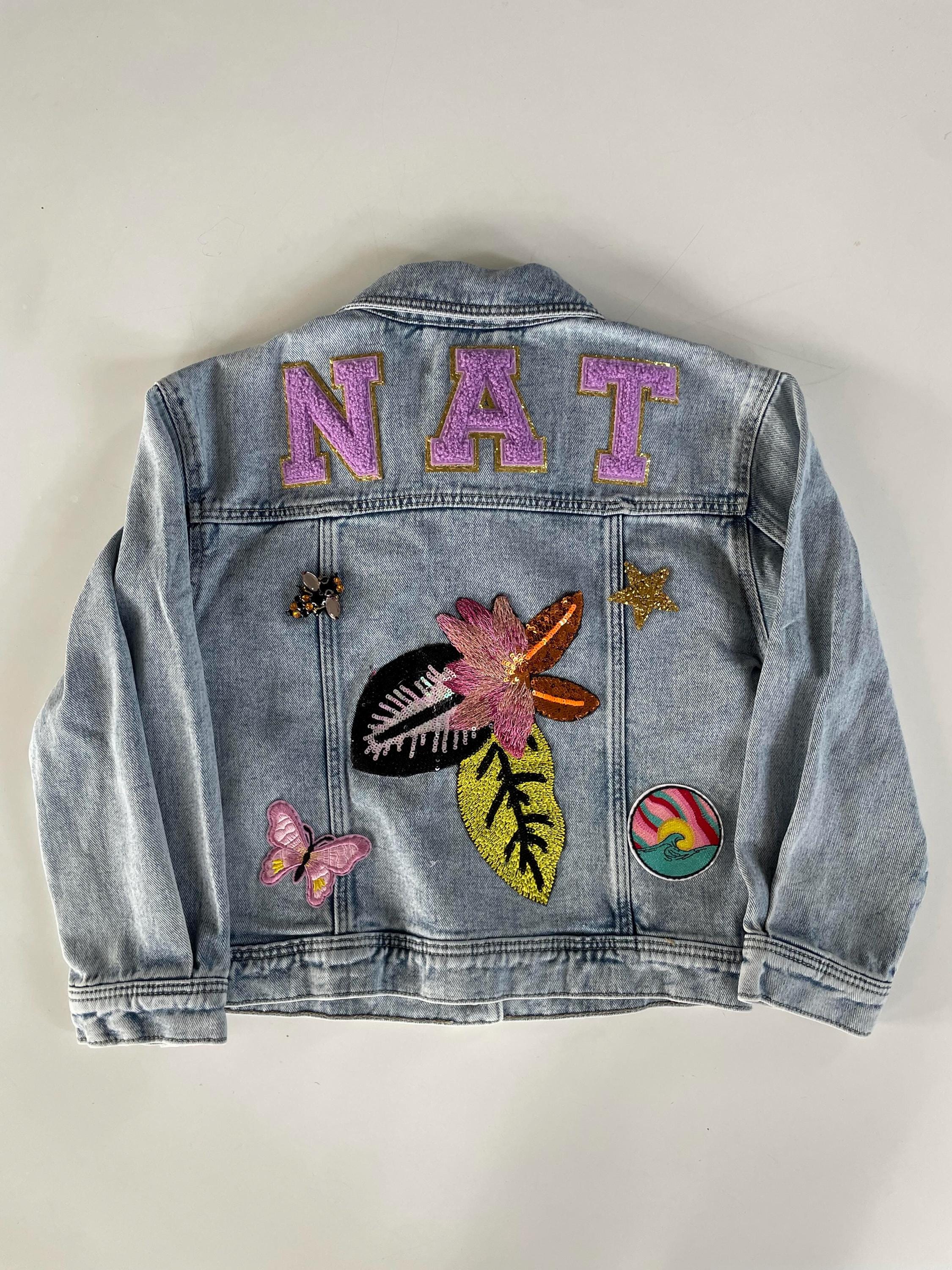 Personalised Denim Jacket - Deluxe Sequin Design - Etsy