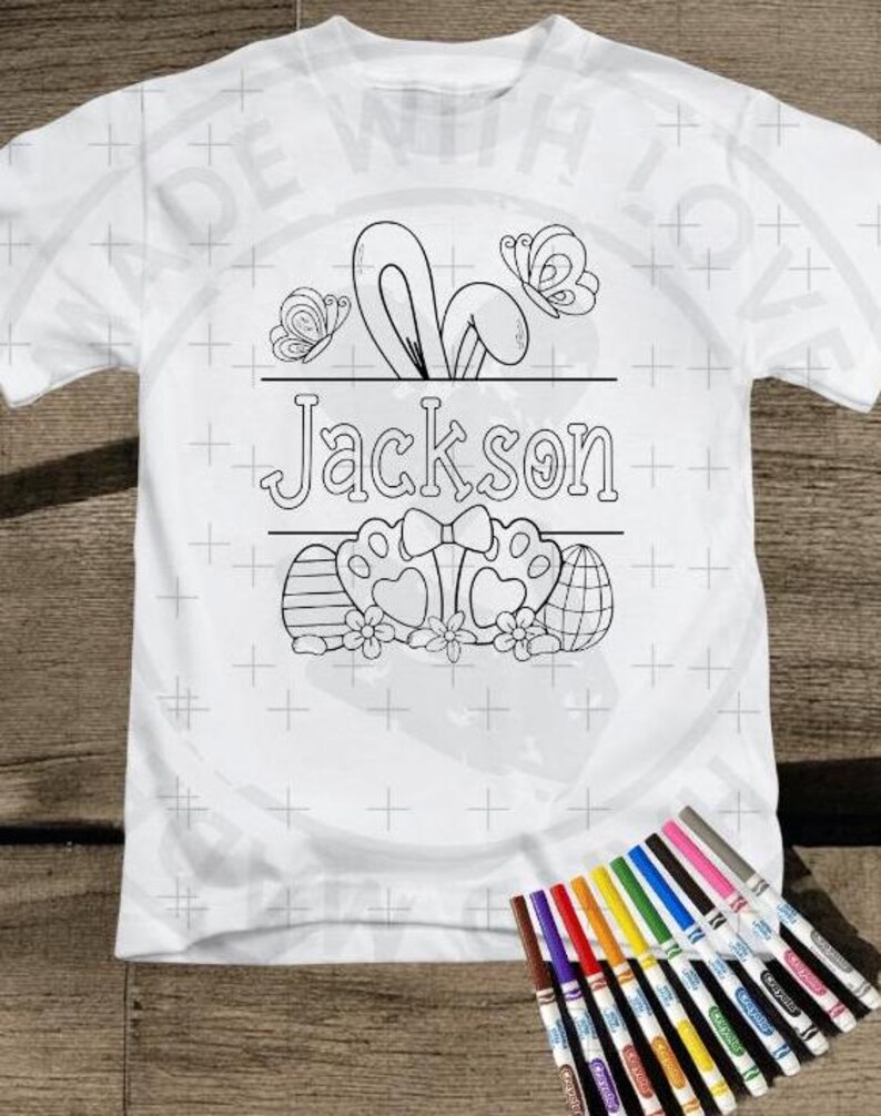 Easter Kids Color Me Shirt PNG, Instant Download, Color Your Easter ...