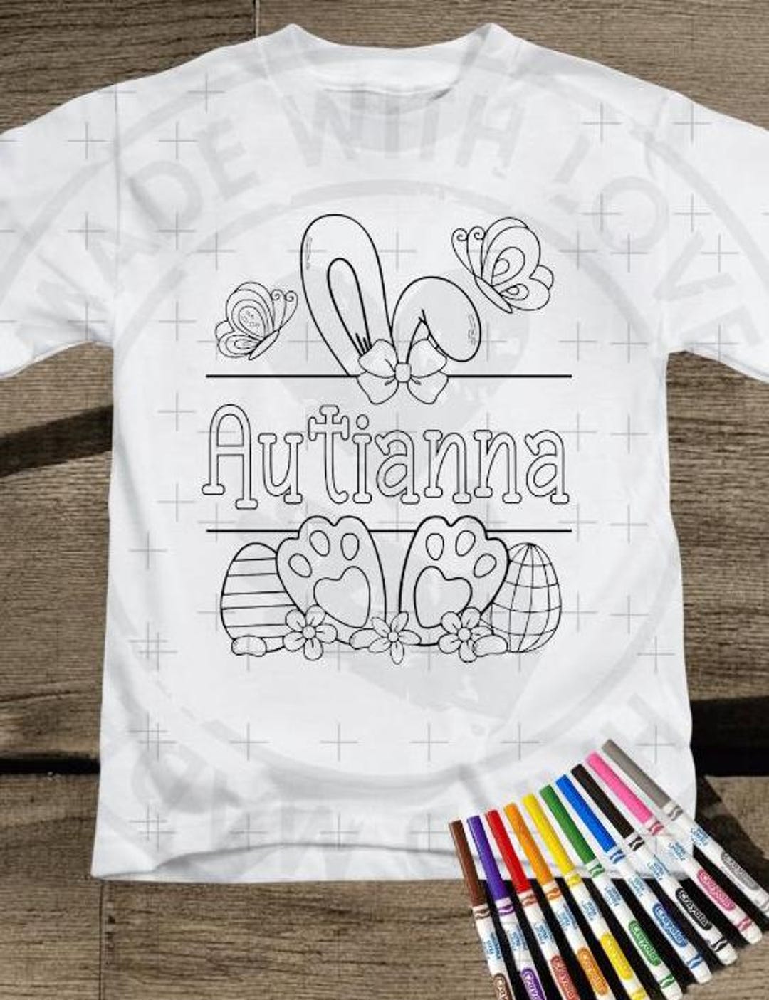 Easter Kids Color Me Shirt PNG, Instant Download, Color Your Easter ...