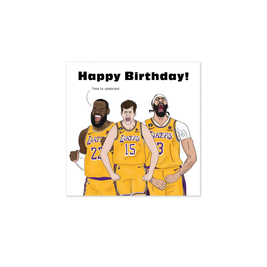 Lakers Birthday Card, Birthday Card for Boys, for Girls, for Teenager ...