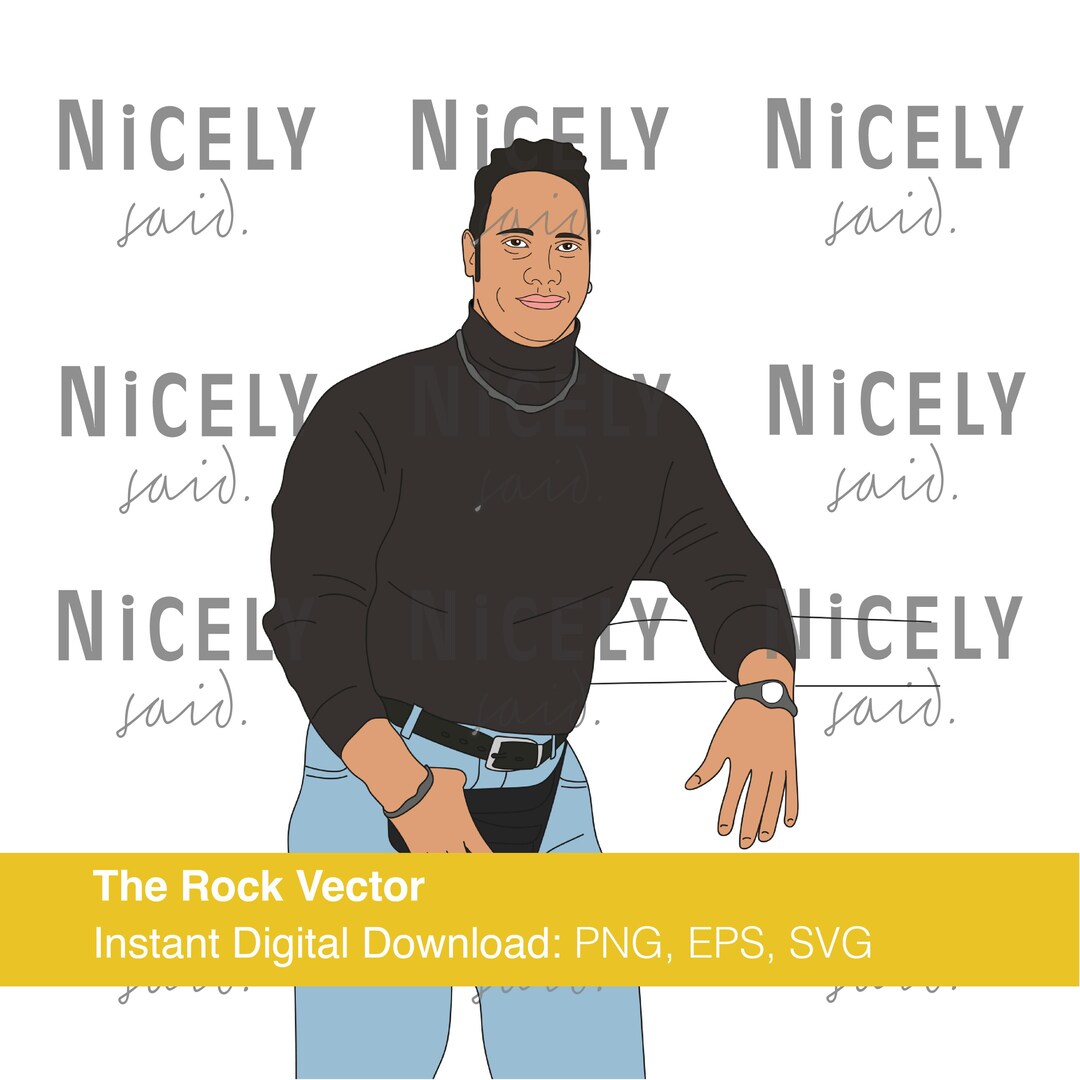 The Rock Vector Image: PNG, SVG, EPS Digital Files - Etsy