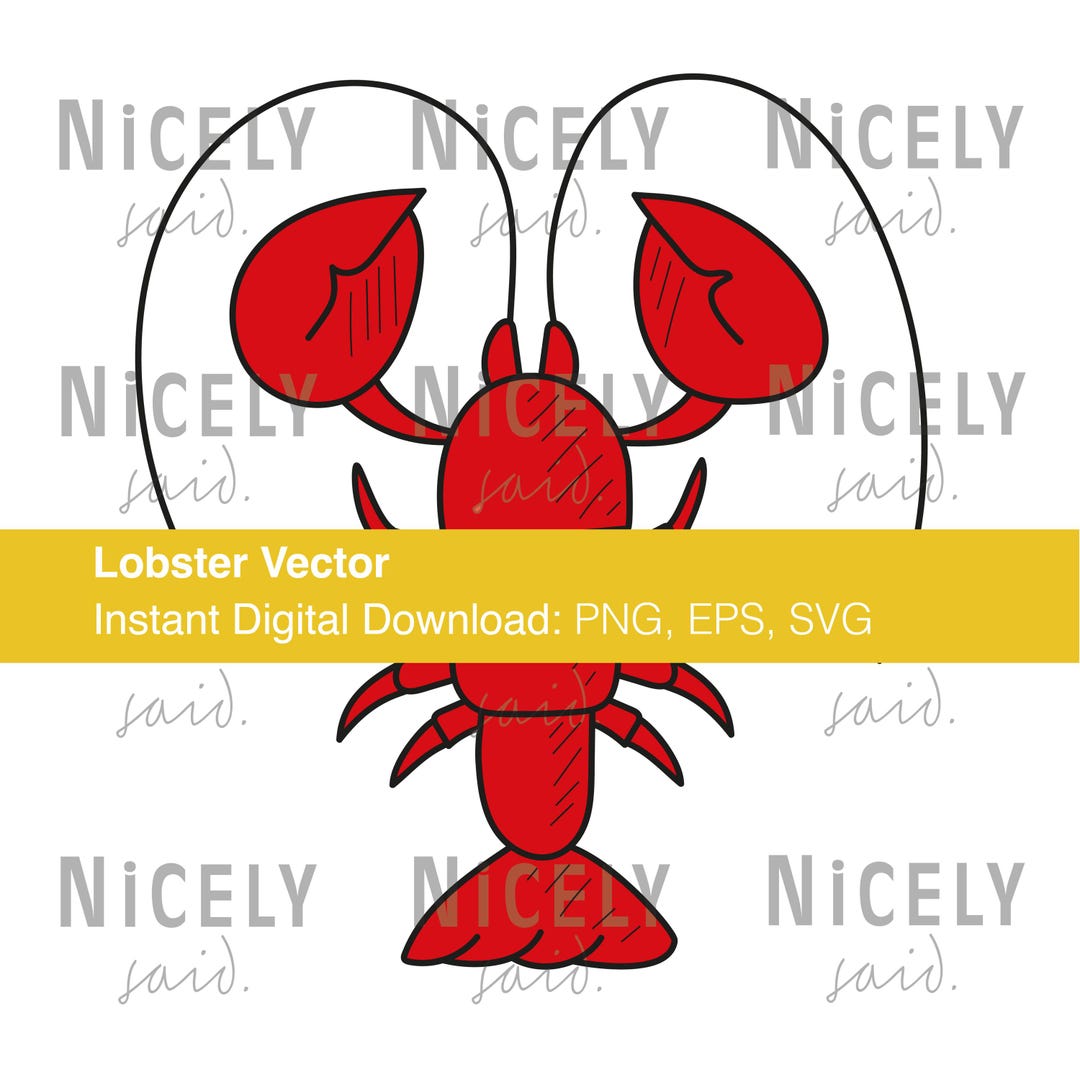 Red Lobster Vector File, Digital Download Png, Eps, Svg for Cricut, T ...