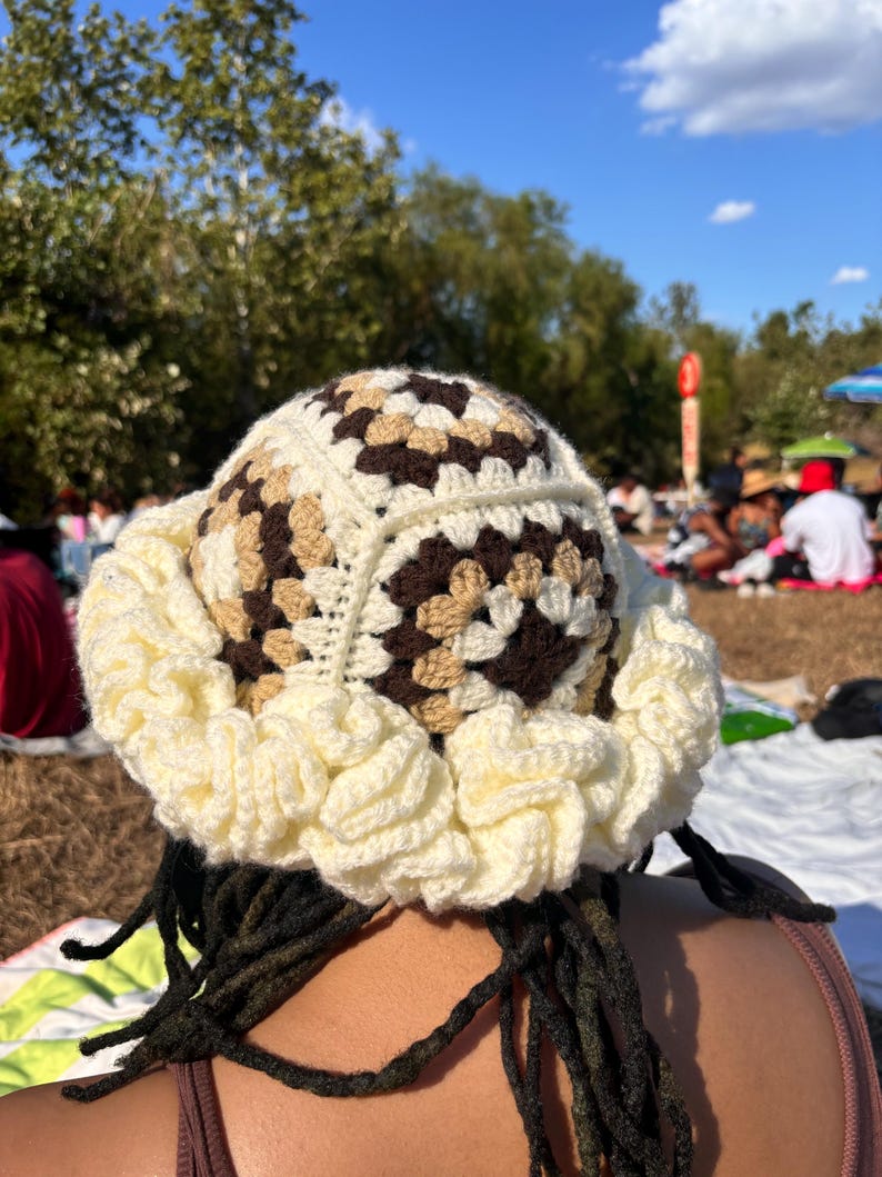 Granny Square Ruffle Hat - Etsy