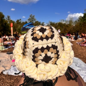 Granny Square Ruffle Hat - Etsy