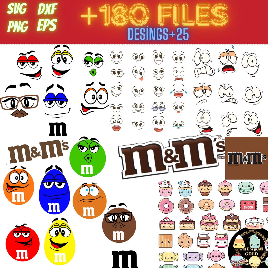 M and M Faces Svg, Face Svg, Lower Case M Candy Faces Svg,m and M Face ...