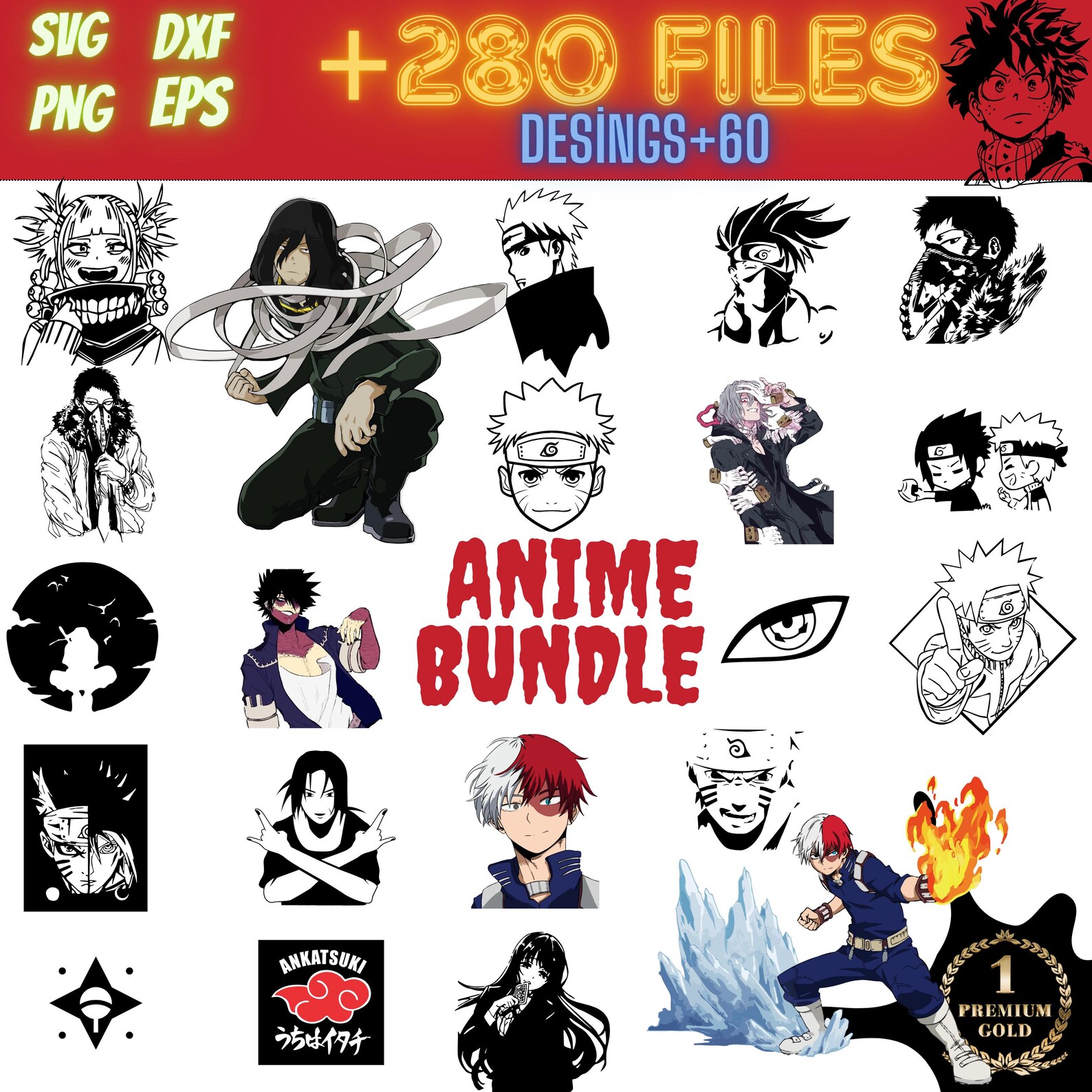 60 Svg , Anime Svg Bundle, Clipart Anime Svg, Anime, Svg Bundle ...