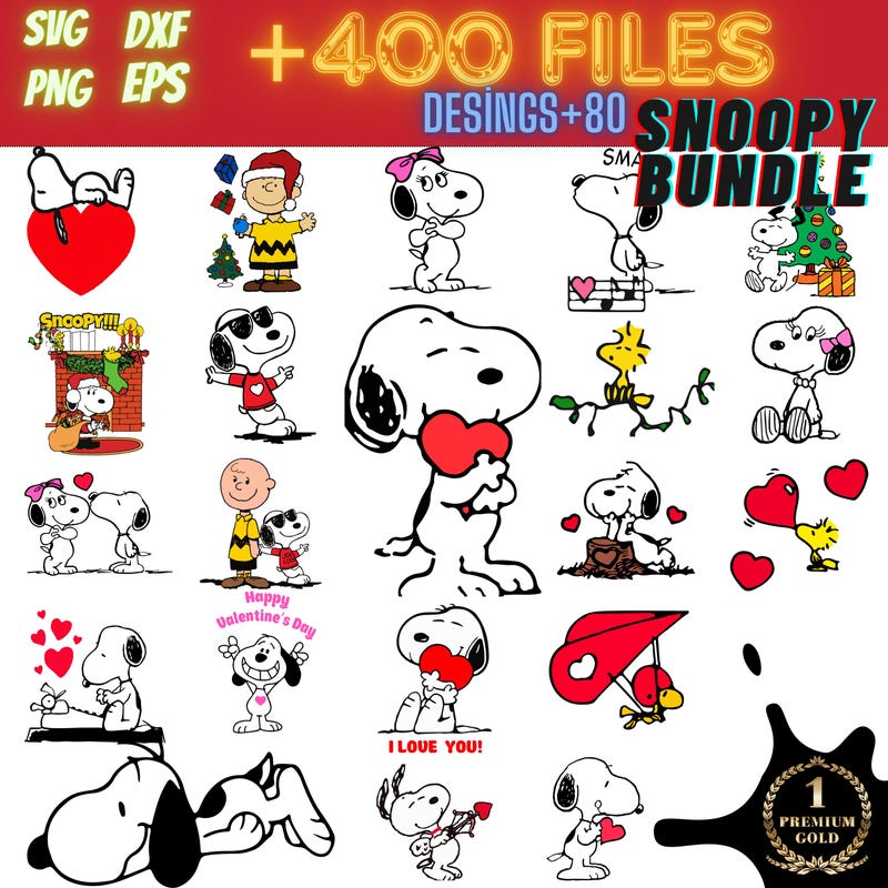 Snoopy Svg - Etsy
