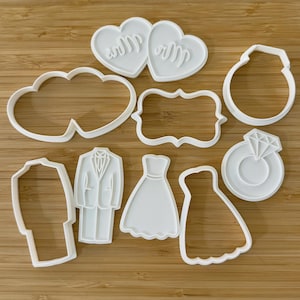 Bridal Shower Cookie Cutter Embosser Stamp Set- 9pc Set- Wedding Shower ...