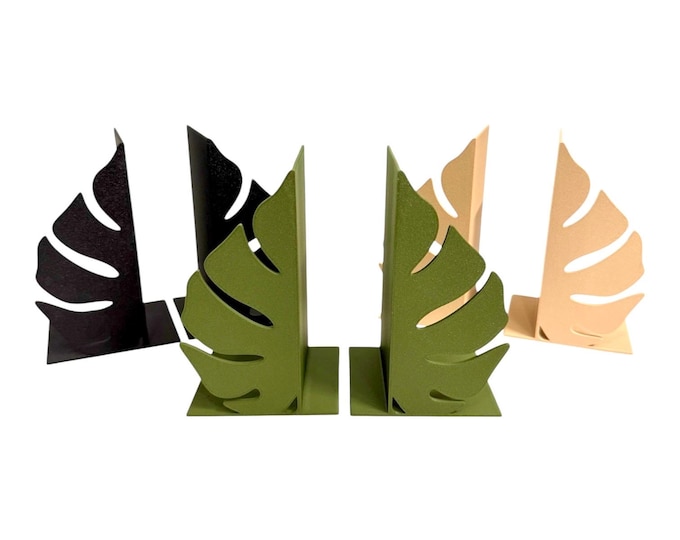 Monstera Bookends, Modern Bookends, Minimalist Bookends, Housewarming ...