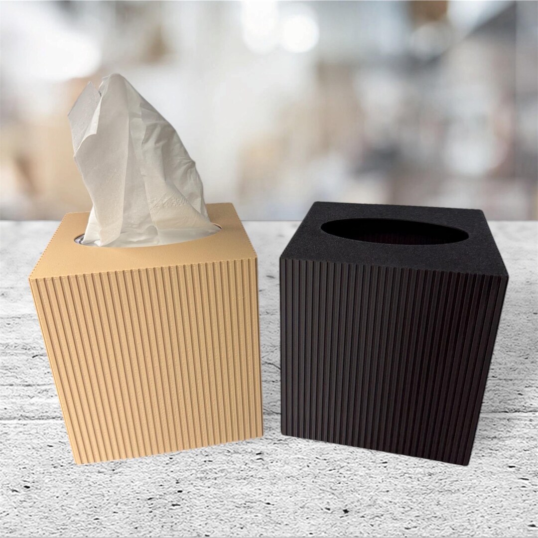 Ribbed Tissue Box Holder, Modern Tissue Box Cover, Pleated Tissue ...