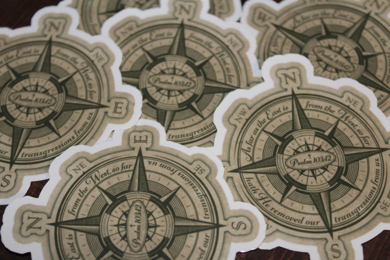 Psalm 103:12 Compass Bible Verse Sticker - Etsy