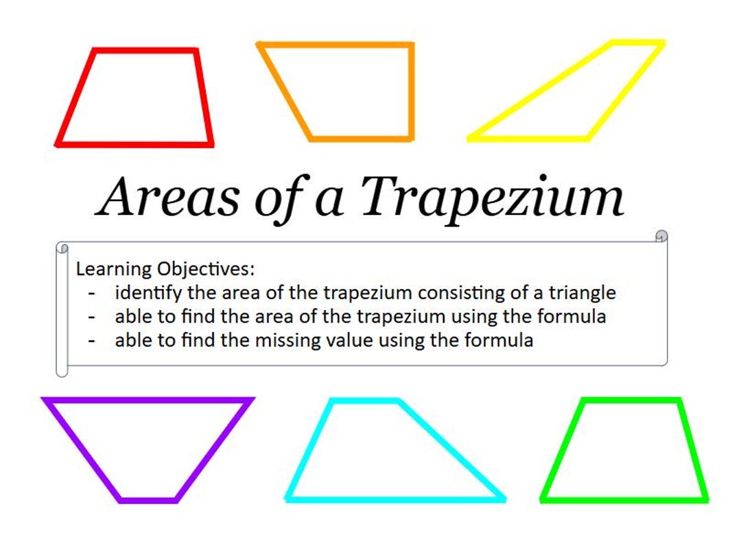 Area of Trapezium worksheet & Solutions - Etsy