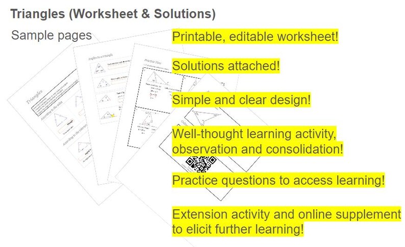 Triangles worksheet & Solutions - Etsy