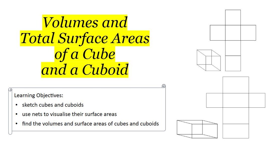 Volume and Surface Area: Cube and Cuboid worksheet & Solutions - Etsy