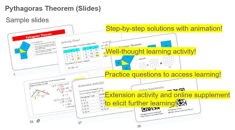 Pythagoras Theorem slides - Etsy
